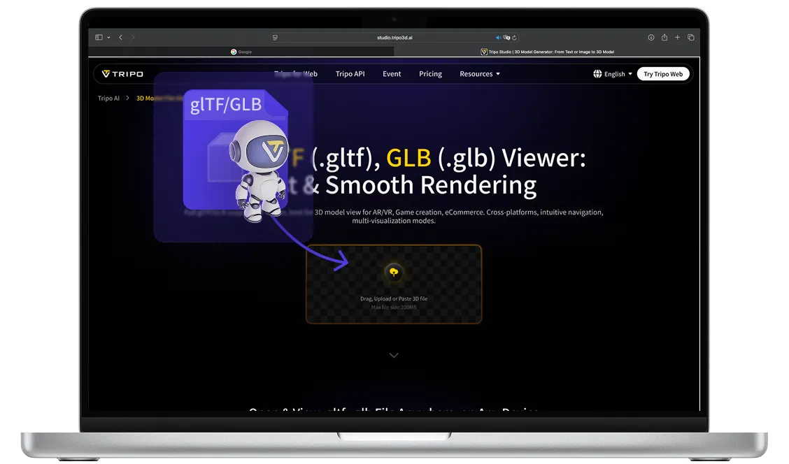 免费 glTF / GLB 查看器：在任何设备上查看 .gltf, .glb 文件 | Tripo AI